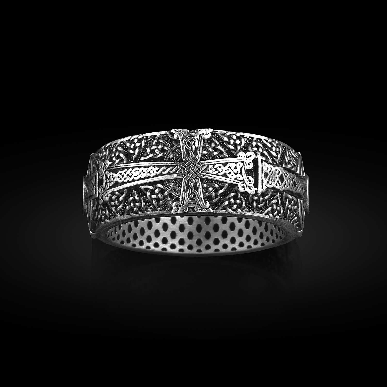 Celtic Cross Haç Gümüş Yüzük - Erkek Yüzük Modelleri